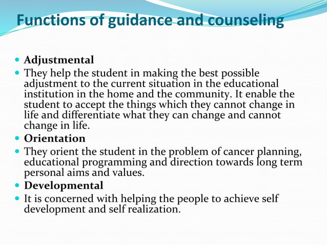 Functions & Scope of Guidance & Counselling | PPTX