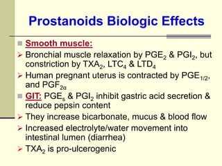Prostaglandins by dr. s.k.p - their classification | PPT