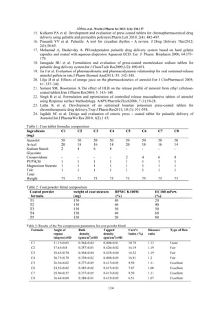 OPTIMIZATION AND EVALUATION OF TIME PROGRAMMED PRESS COATED TABLETS FOR ATENOLOL | PDF
