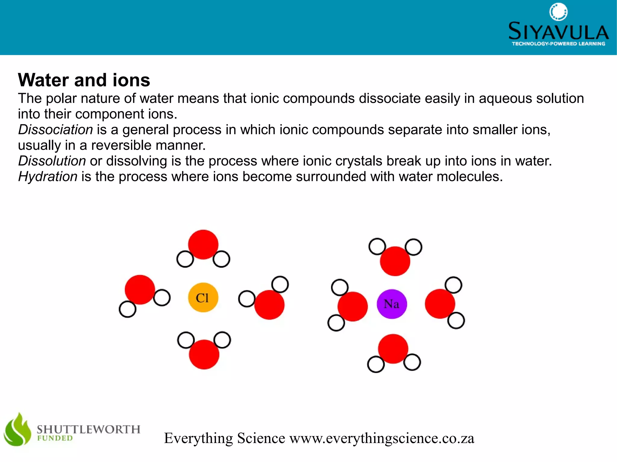 Reactions in aqueous solution | ODP