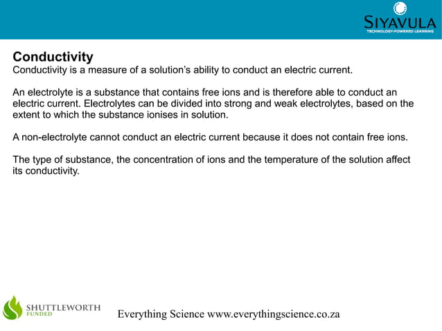 Reactions in aqueous solution | ODP