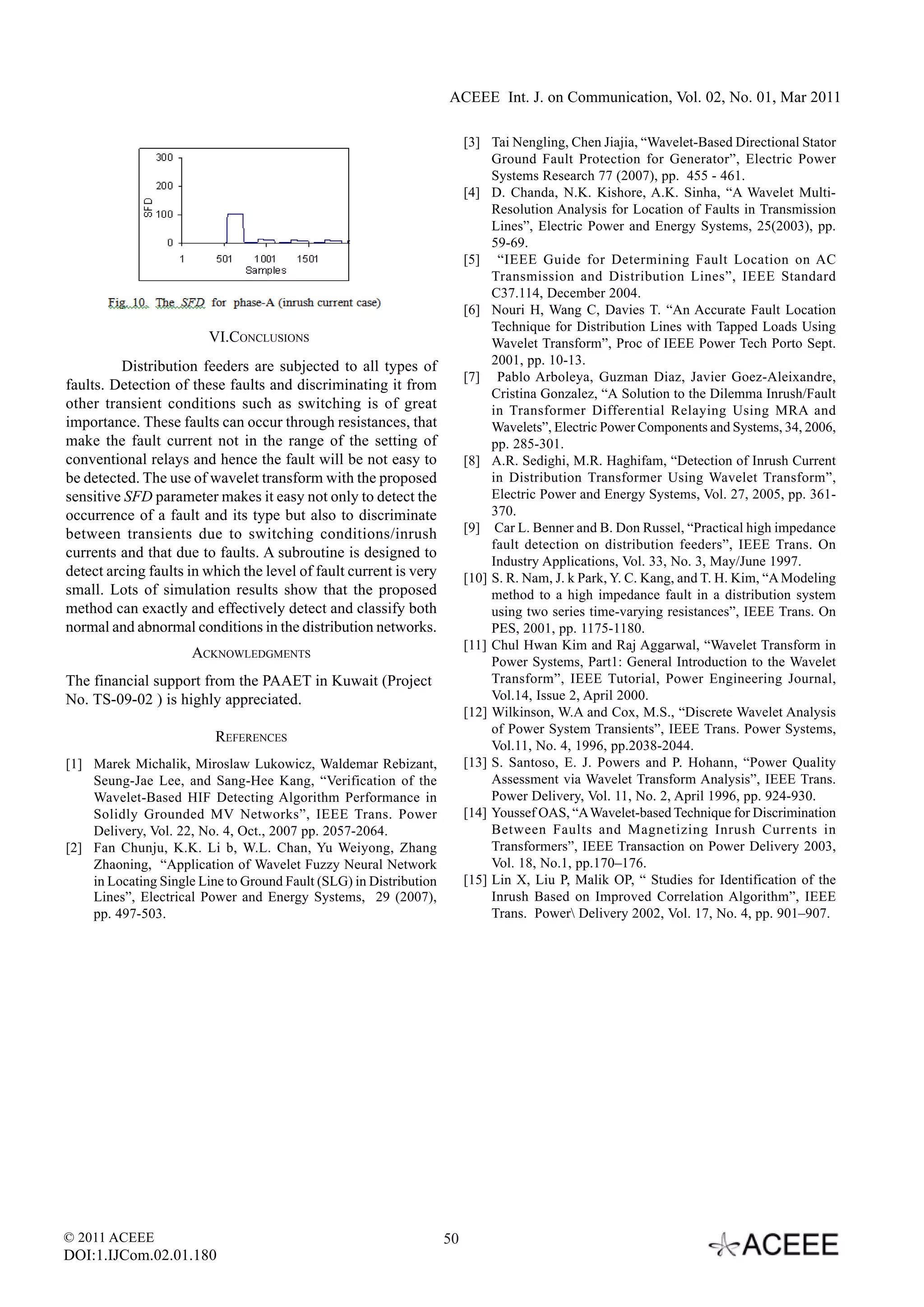 A Sensitive Wavelet Based Algorithm For Fault Detection In Power Distribution Networks Pdf