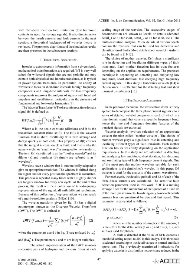 A Sensitive Wavelet Based Algorithm For Fault Detection In Power