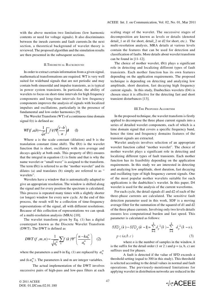 A Sensitive Wavelet Based Algorithm For Fault Detection In Power Dist…
