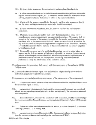 18001 audit-checklist | PDF