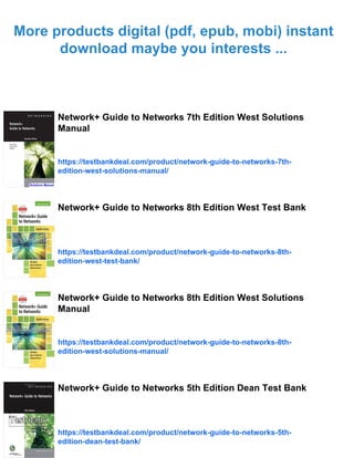 Network+ Guide to Networks 7th Edition West Test Bank download pdf | PDF