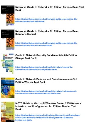 Network+ Guide to Networks 7th Edition West Test Bank download pdf | PDF