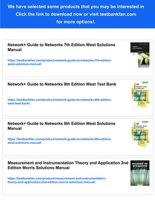 Network+ Guide to Networks 7th Edition West Test Bank | PDF
