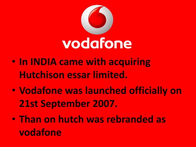 Vodafone Company Presentation | PPTX | Telecommunications Industry | Industries