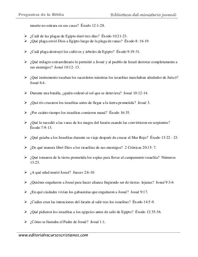 Preguntas de la biblia para niños