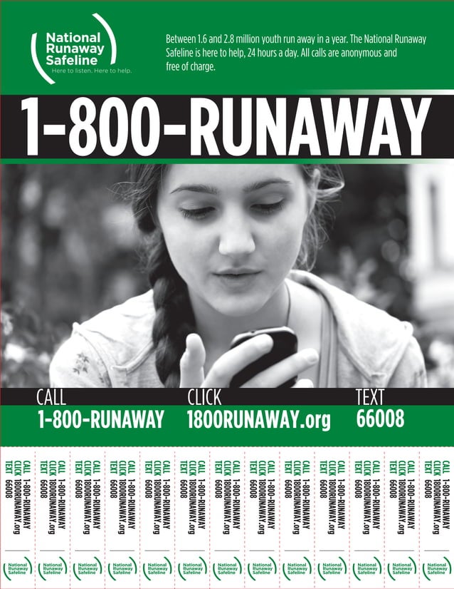 Runaway youth prevention poster - 1800RUNAWAY - National Runaway ...