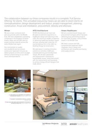 Areen NTD Architecture and Mimar Healthcare Design Projects | PDF