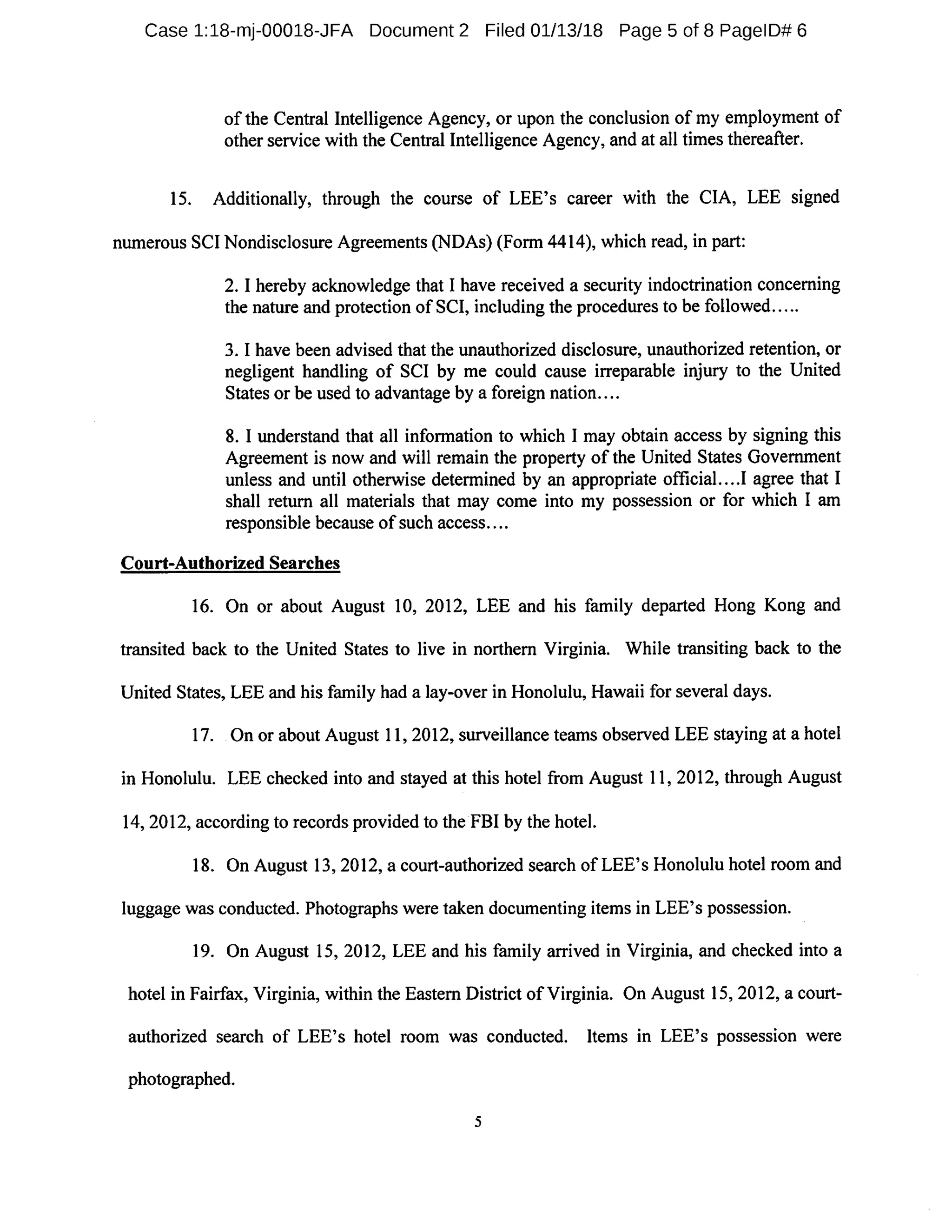 Jerry Chun Shing Lee Complaint Affidavit | PDF