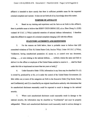 Jerry Chun Shing Lee Complaint Affidavit | PDF