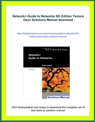 Network+ Guide to Networks 6th Edition Tamara Dean Solutions Manual | PDF