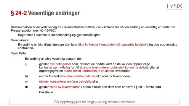 Endringer i kontraktsperioden | PPT