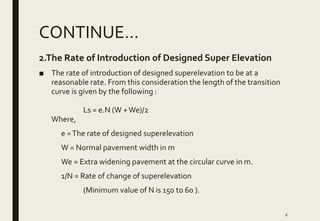 transition curve in Highway Geometry Design | PPTX
