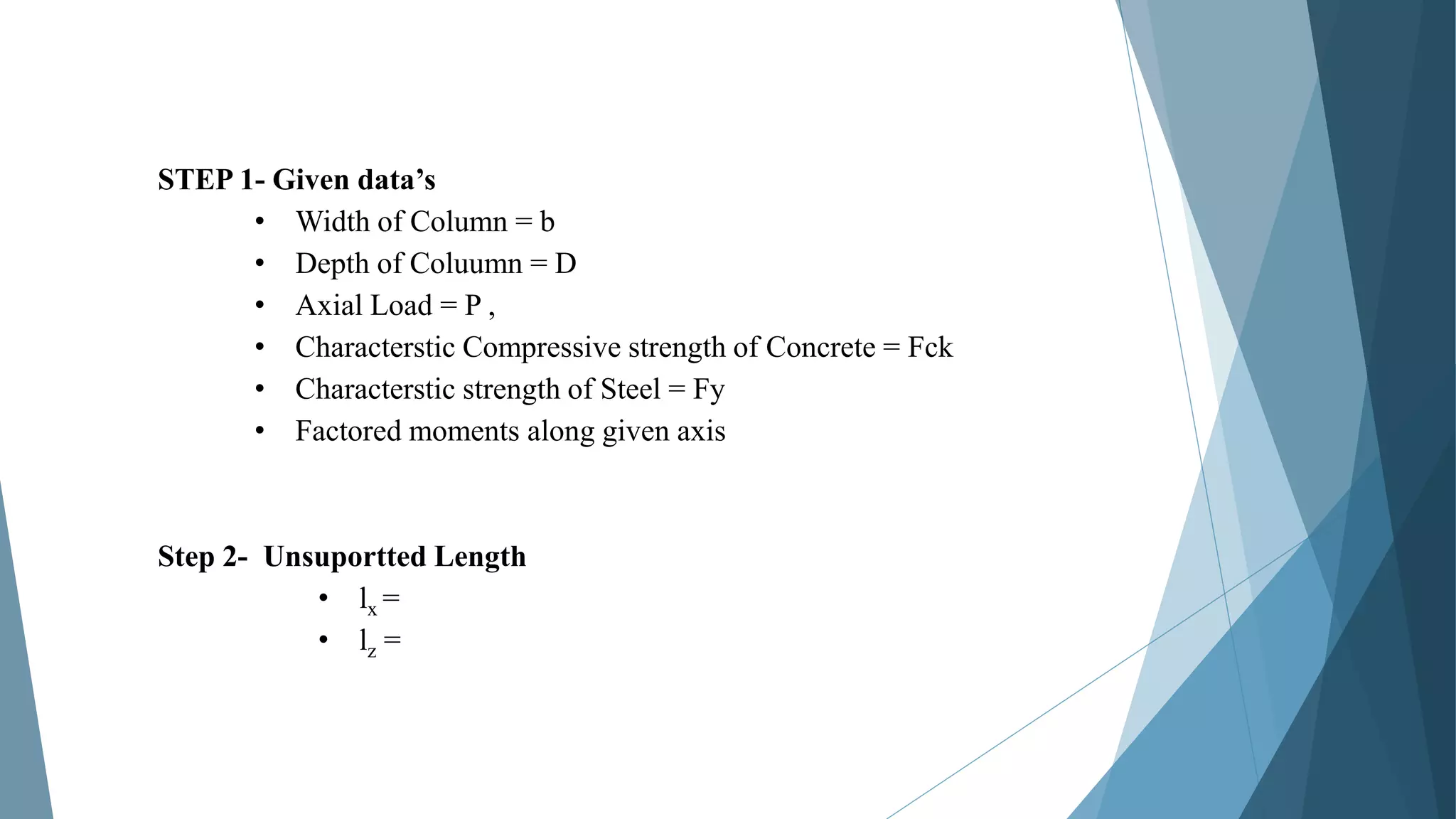 DESIGN OF SHORT COLUMN WITH AXIAL LOAD & BIAXIAL MOMENT | PPTX