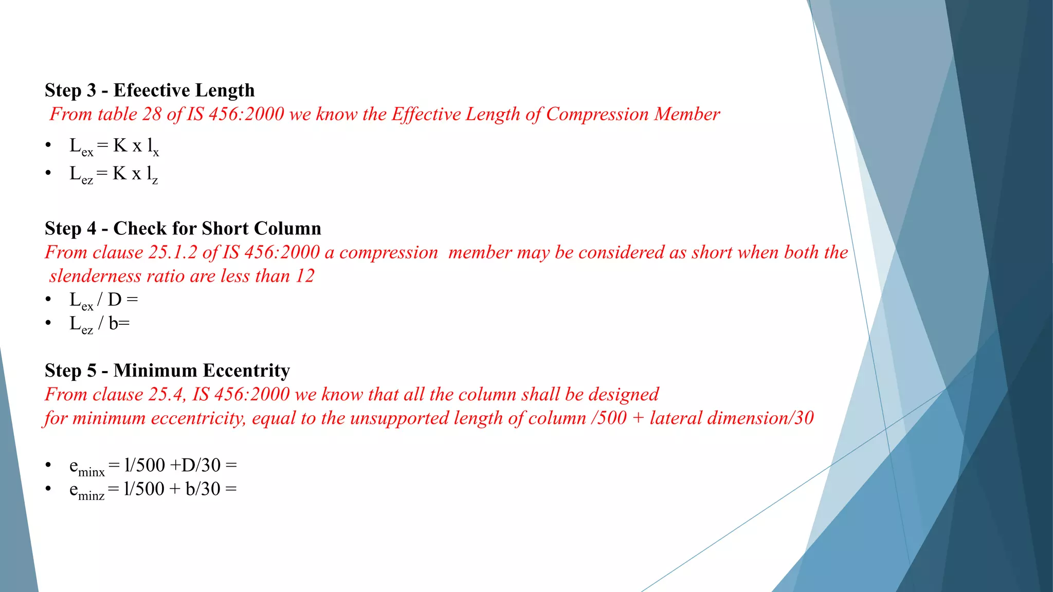 DESIGN OF SHORT COLUMN WITH AXIAL LOAD & BIAXIAL MOMENT | PPTX