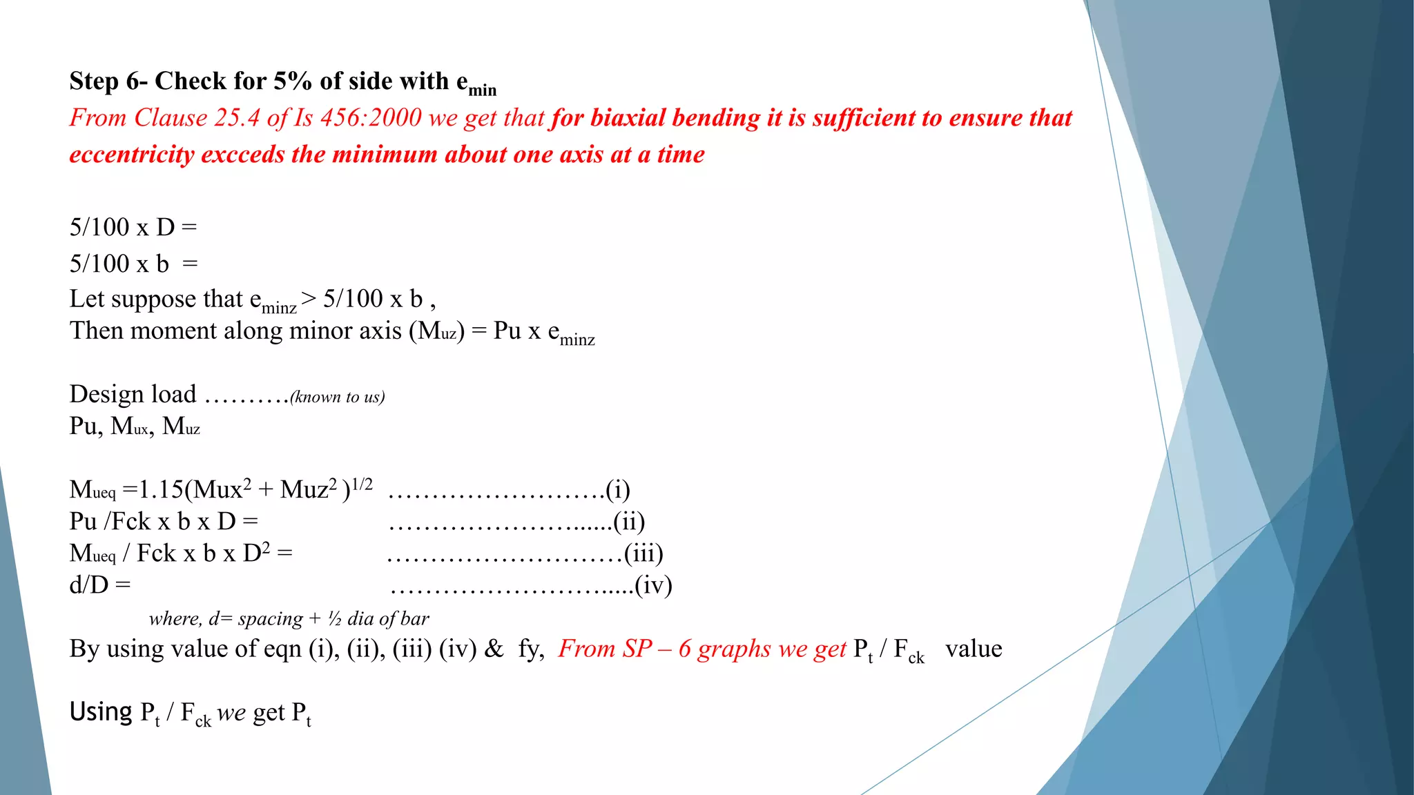 DESIGN OF SHORT COLUMN WITH AXIAL LOAD & BIAXIAL MOMENT | PPTX