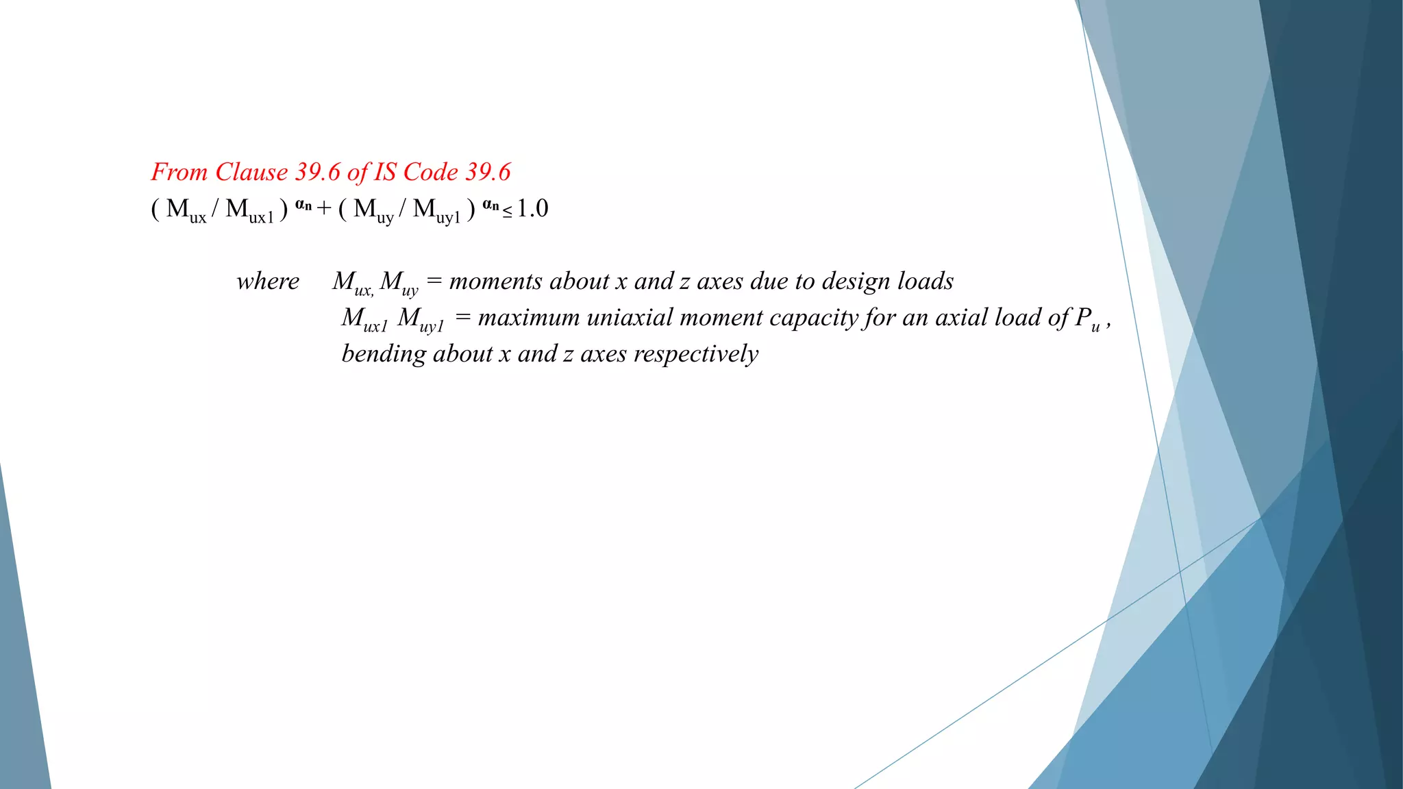 DESIGN OF SHORT COLUMN WITH AXIAL LOAD & BIAXIAL MOMENT | PPTX