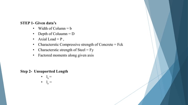 DESIGN OF SHORT COLUMN WITH AXIAL LOAD & BIAXIAL MOMENT | PPTX