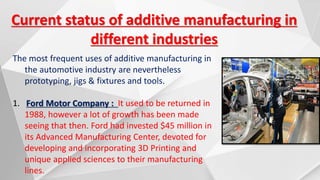Additive manufacturing in the automotive industry | PPTX