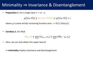 Emergence of Invariance and Disentangling in Deep Representations | PPT