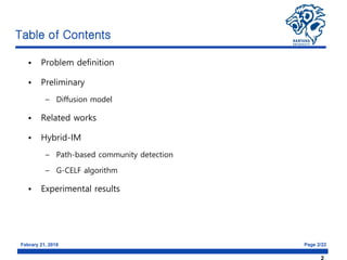Efficient and Effective Influence Maximization in Social Networks: Hybrid Approach | PDF ...