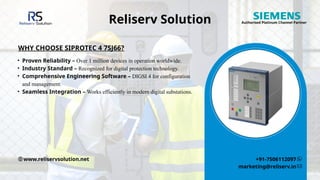 Optimizing Power System Stability with Siemens SIPROTEC 4 7SJ66 Relay | PPT