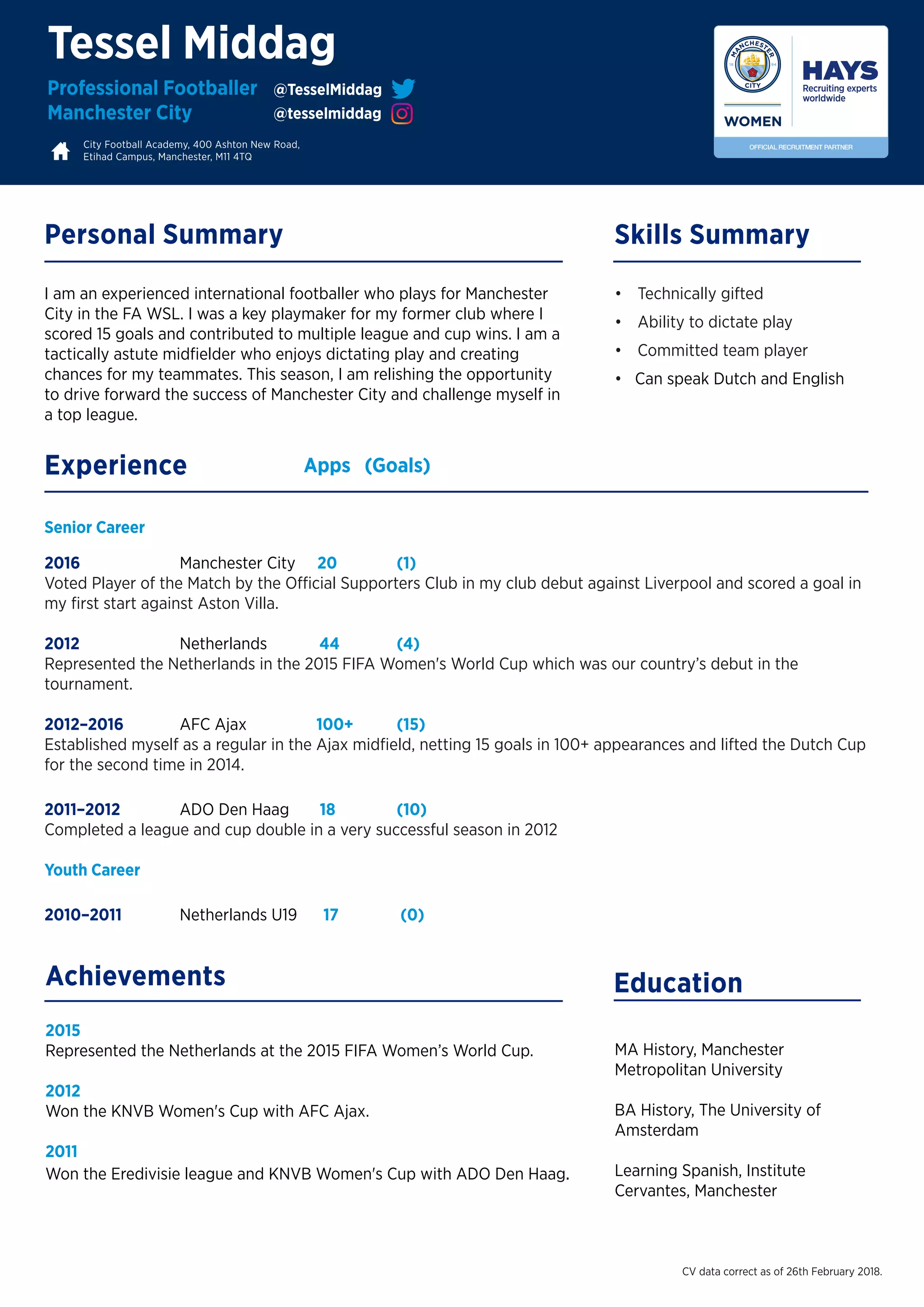 Tessel Middag CV | PDF | Free Download