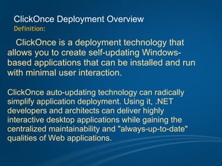 ClickOnce Deployment Seminar | PPT