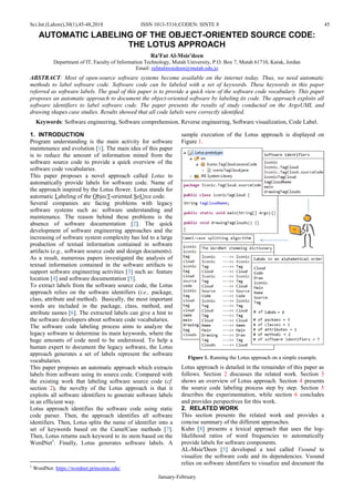 Automatic Labeling of the Object-oriented Source Code: The Lotus Approach | PDF