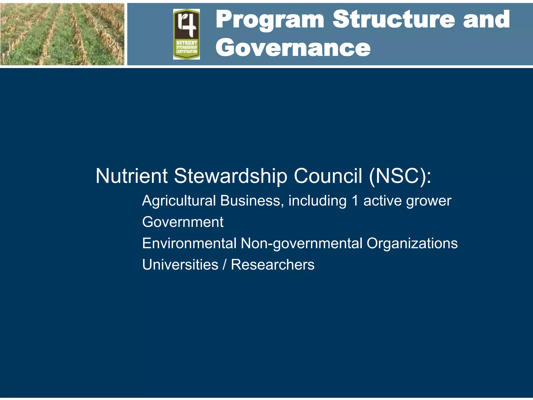 Mark Fritz - 4R Nutrient Stewardship Certification Program | PPT