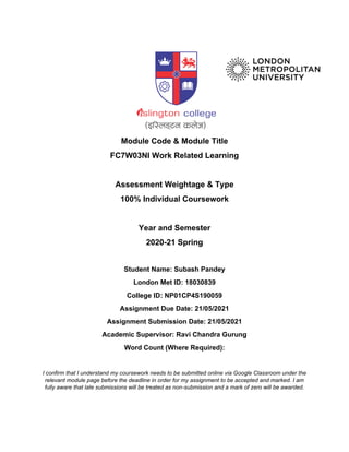 Work related learning | PDF