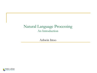Natural Language Processing | PPT