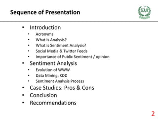 analyzing public sentiments using twitter feeds | PPT