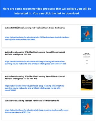 Matlab Deep Learning Hdl Toolbox Ug The Mathworks Inc | PDF