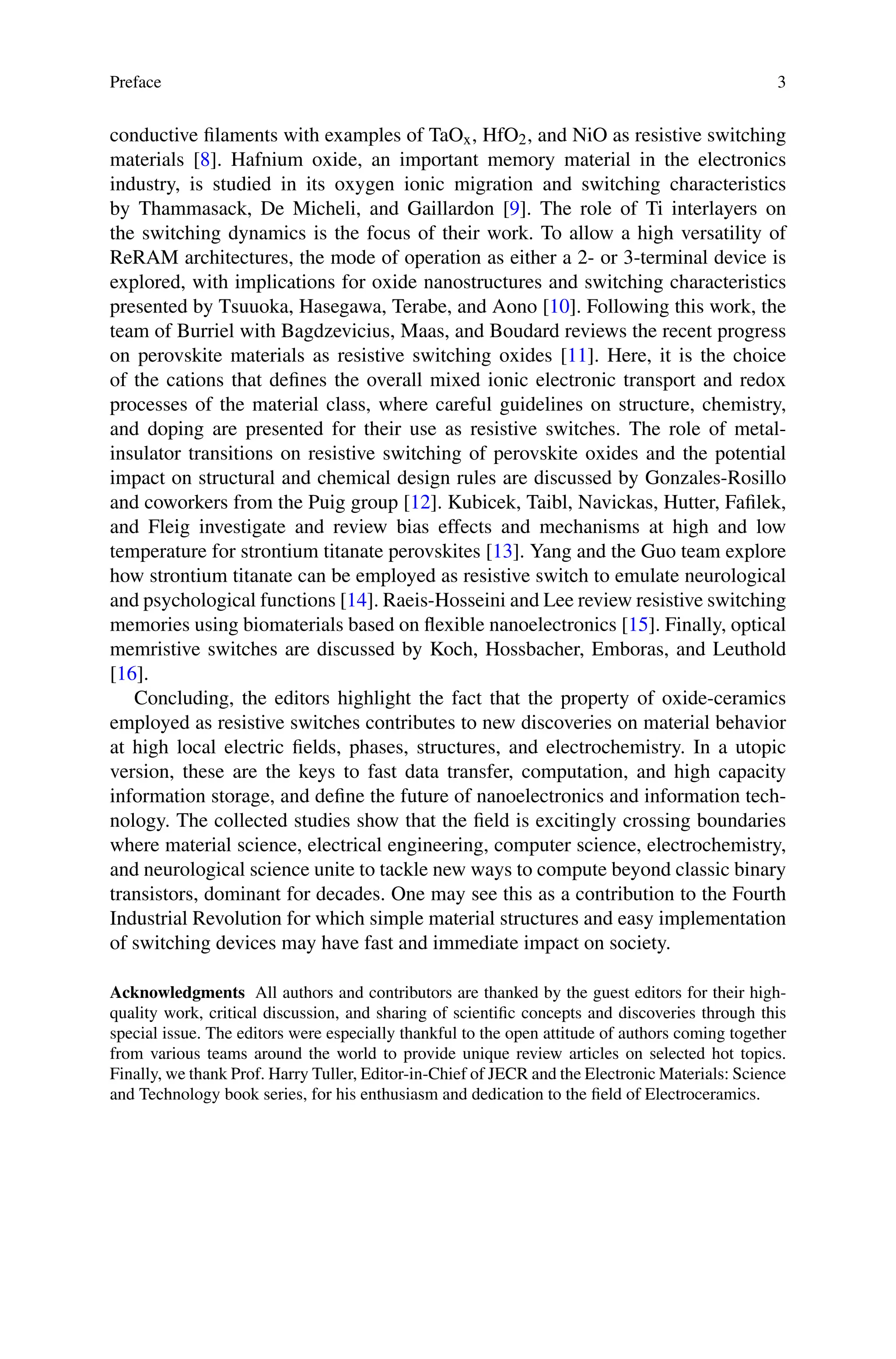 Resistive Switching Oxide Materials Mechanisms Devices And Operations ...