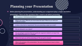 Steps in planning a presentation | PPTX | Educational Assessment ...