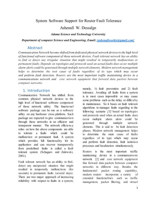 18068 system software suppor t for router fault tolerance(word 2 column) | PDF