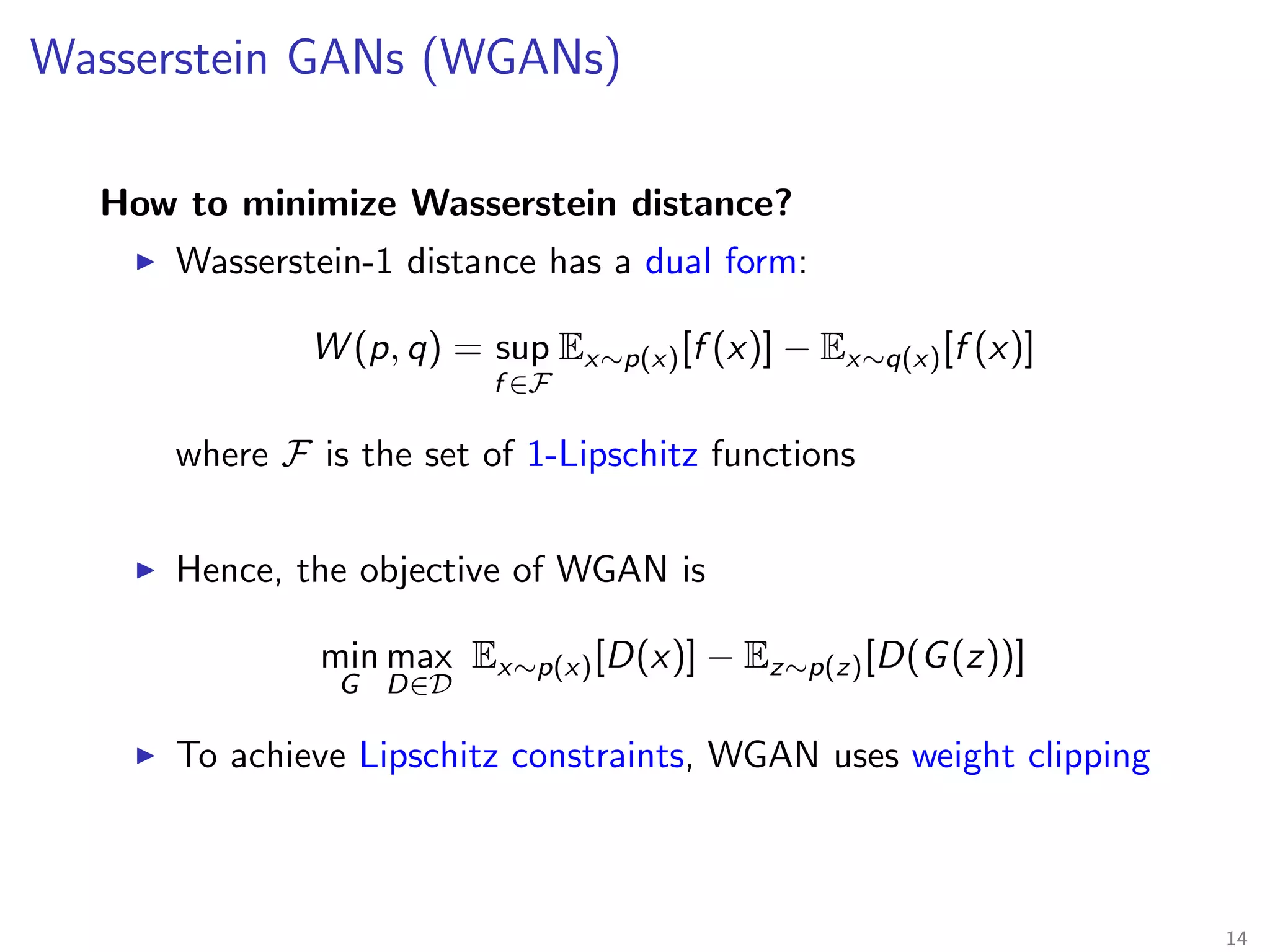 Improved Trainings of Wasserstein GANs (WGAN-GP) | PDF