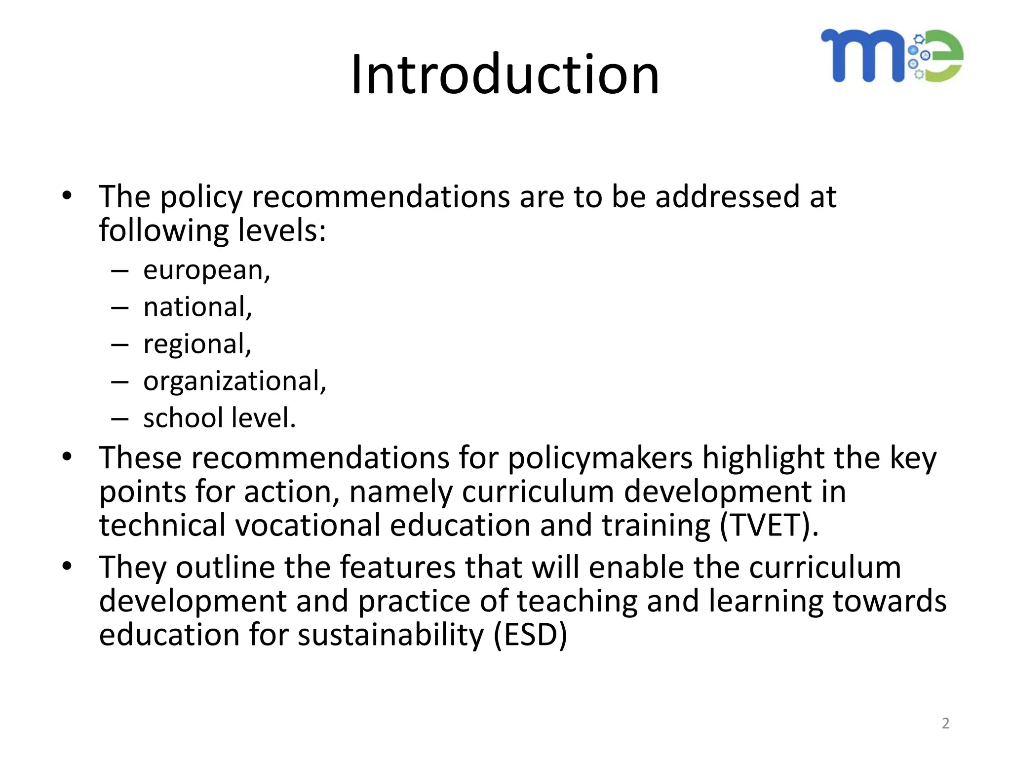 Policy Recommendation on Curriculum Development for Vocational Schools ...