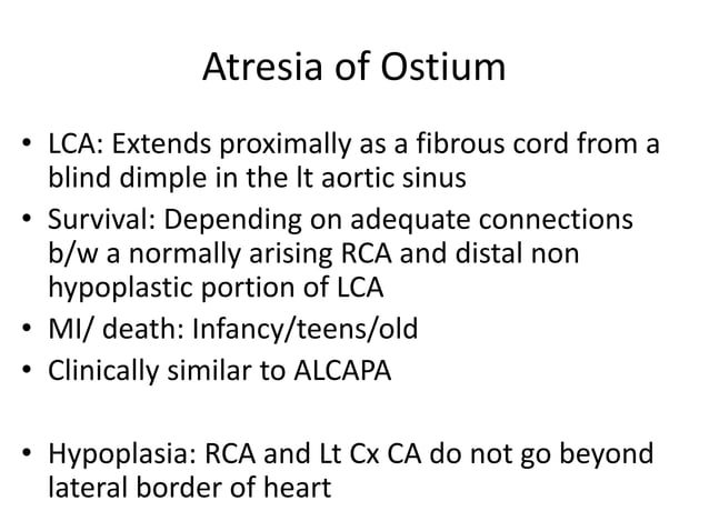CONGENITAL CORONARY ANOMALIES AND VARIANTS, ALCAPA | PPTX | Heart and ...