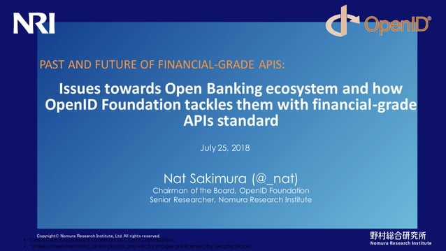 Issues towards Open Banking ecosystem and how OpenID Foundation tackles them with financial ...