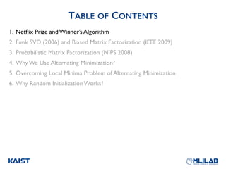 Why biased matrix factorization works well? | PPT