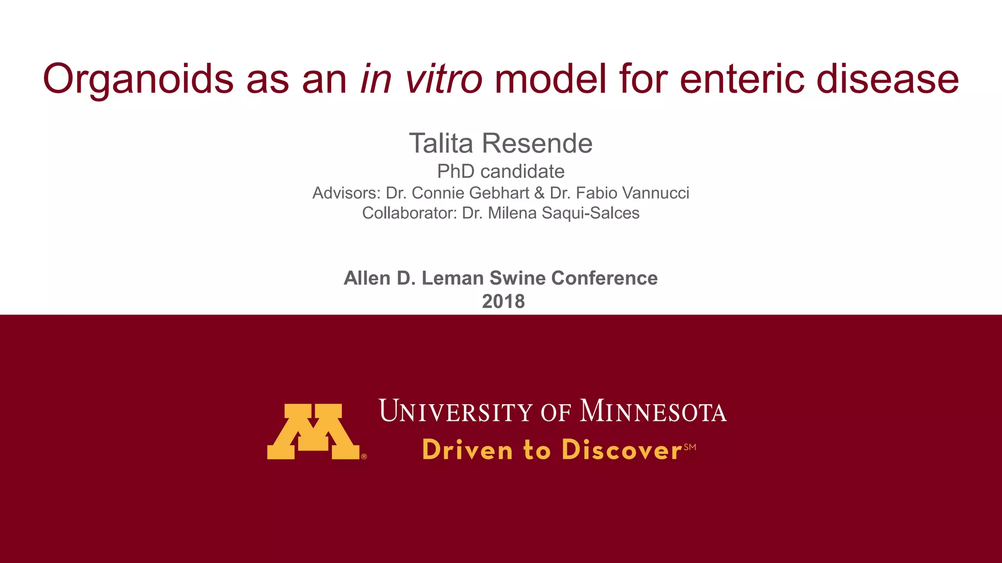Dr. Talita Resende - Organoids as an invitro model for enteric diseases ...