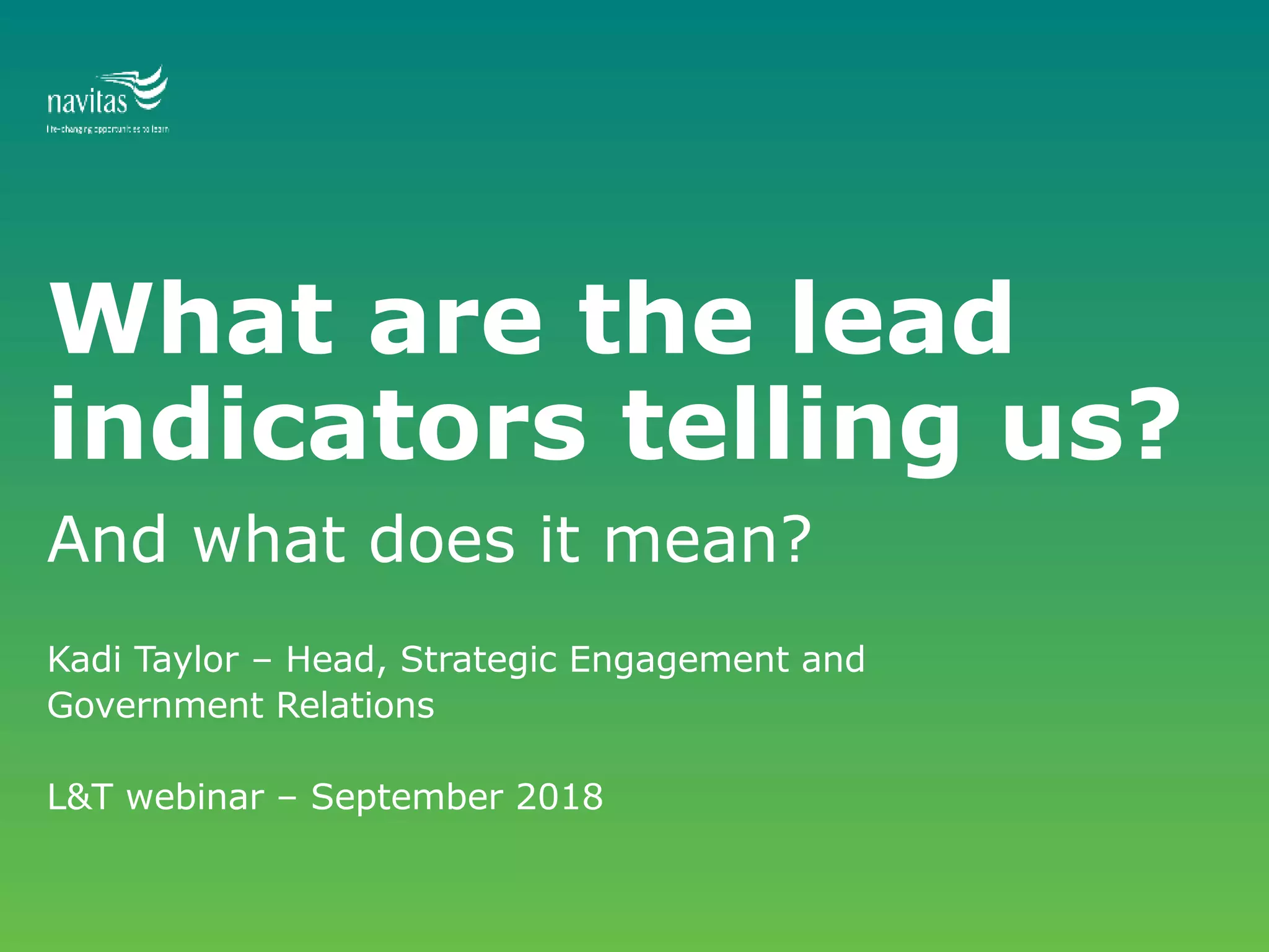 Lead indicators for international education: what are they telling us ...