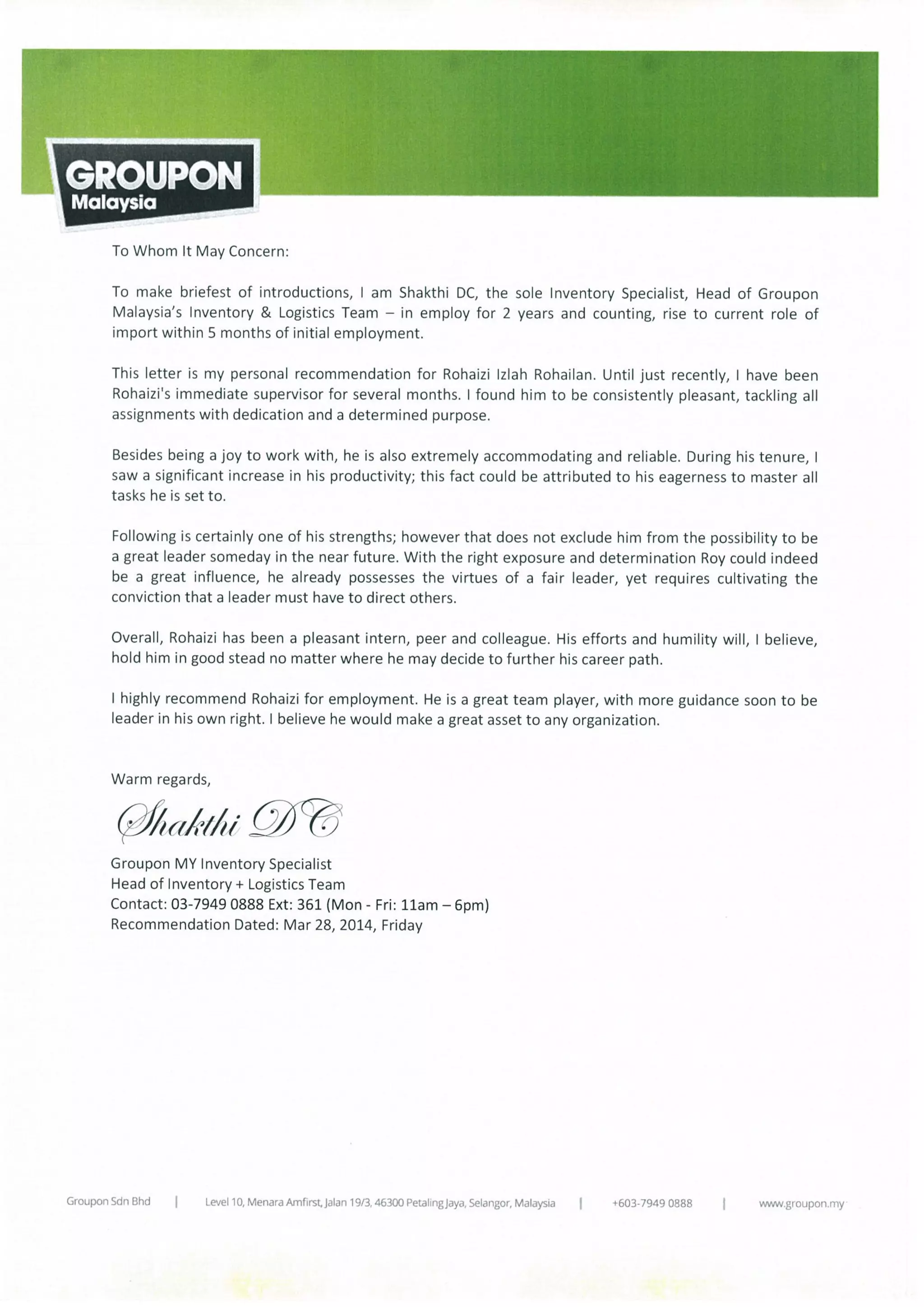Testimonial&Reference Letter | PDF