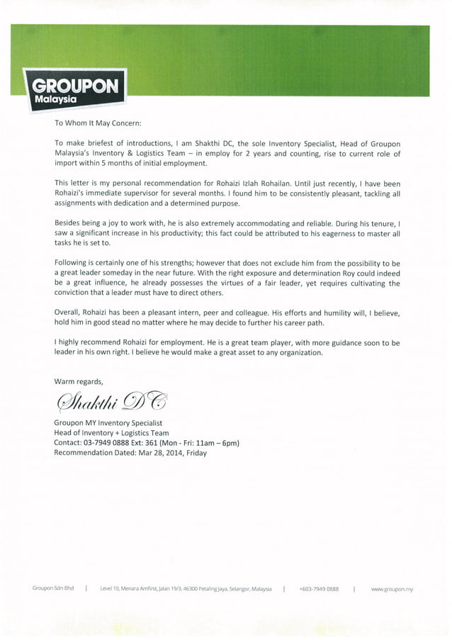 Testimonial&Reference Letter | PDF